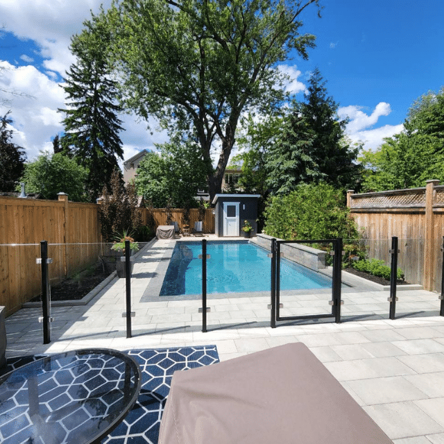 Modern Glass Pool Fencing in Toronto. Fence panels