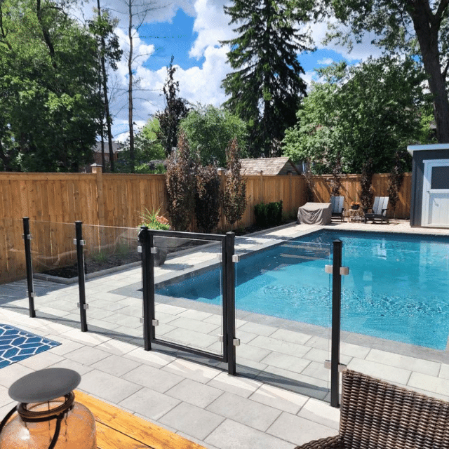 Modern Glass Pool Fencing in Toronto. Fence panels