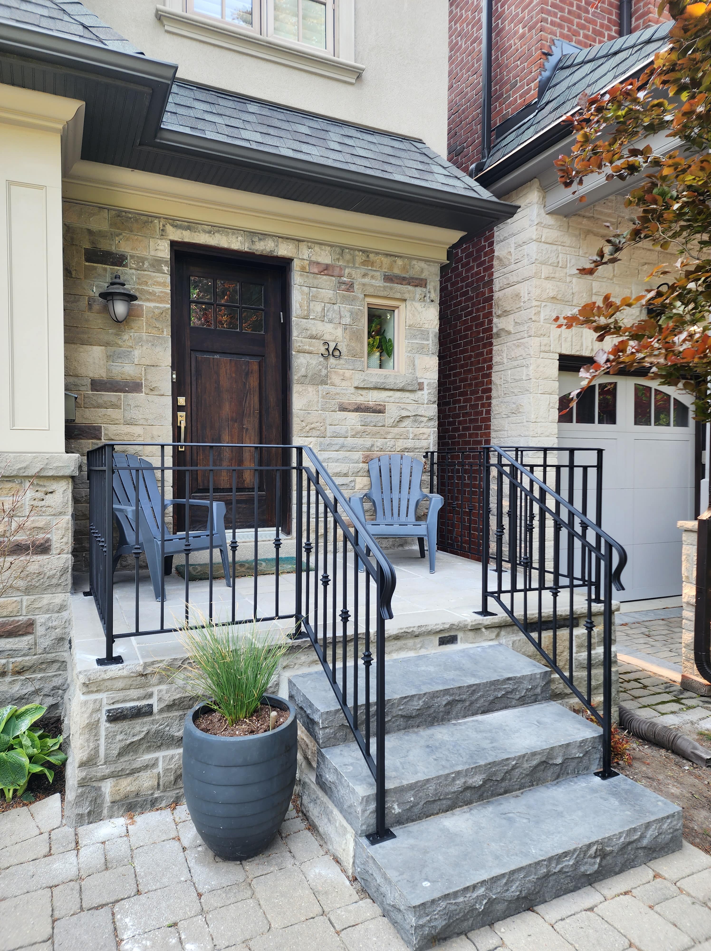Outdoor Porch Railing Designs from Wood, Wrought Iron, and Steel